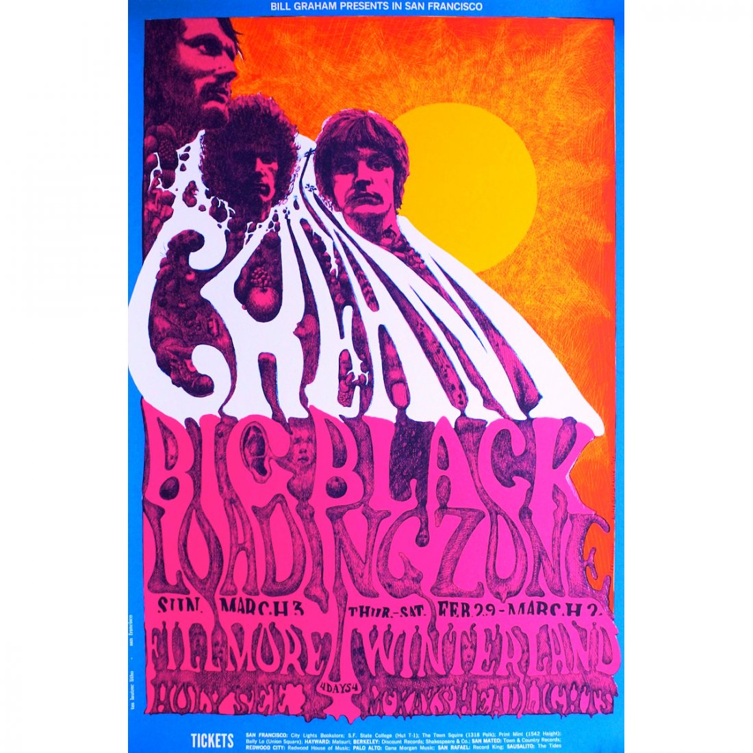 Cream - 1968 Winterland Concert Poster