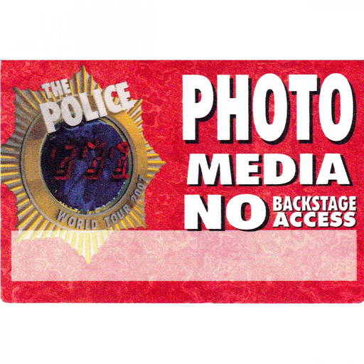 The Police Reunion Tour 2007 Backstage Pass