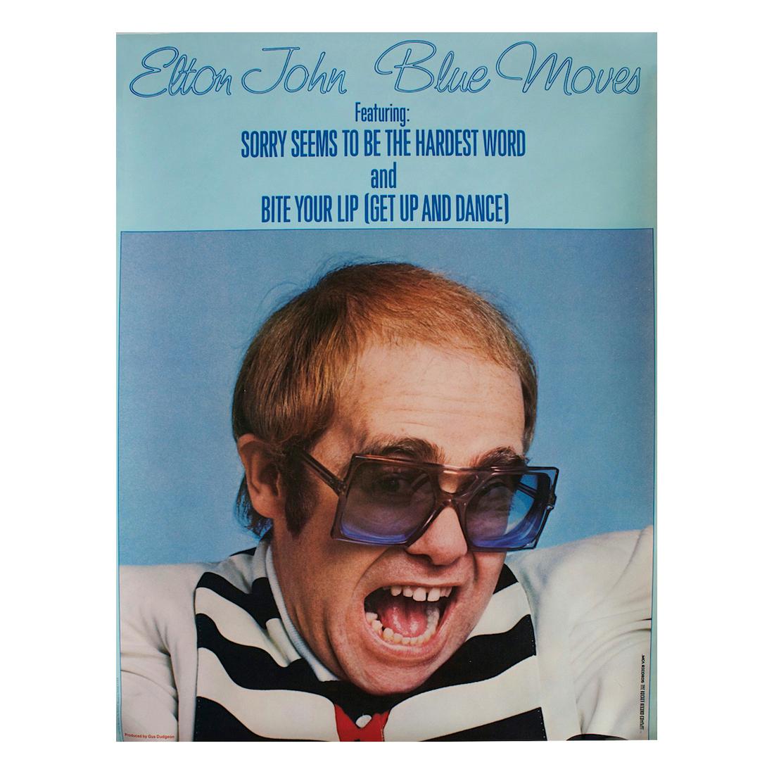 Elton John Blue Moves 1976 Promo Poster