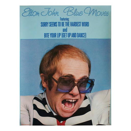 Elton John Blue Moves 1976 Promo Poster