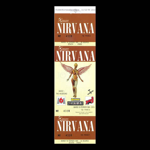 Nirvana - 1994 Vintage Concert Ticket (#0353) on Dec 26, 2021 | Rock ...