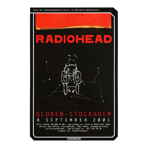Radiohead 2001 Concert Tour Poster