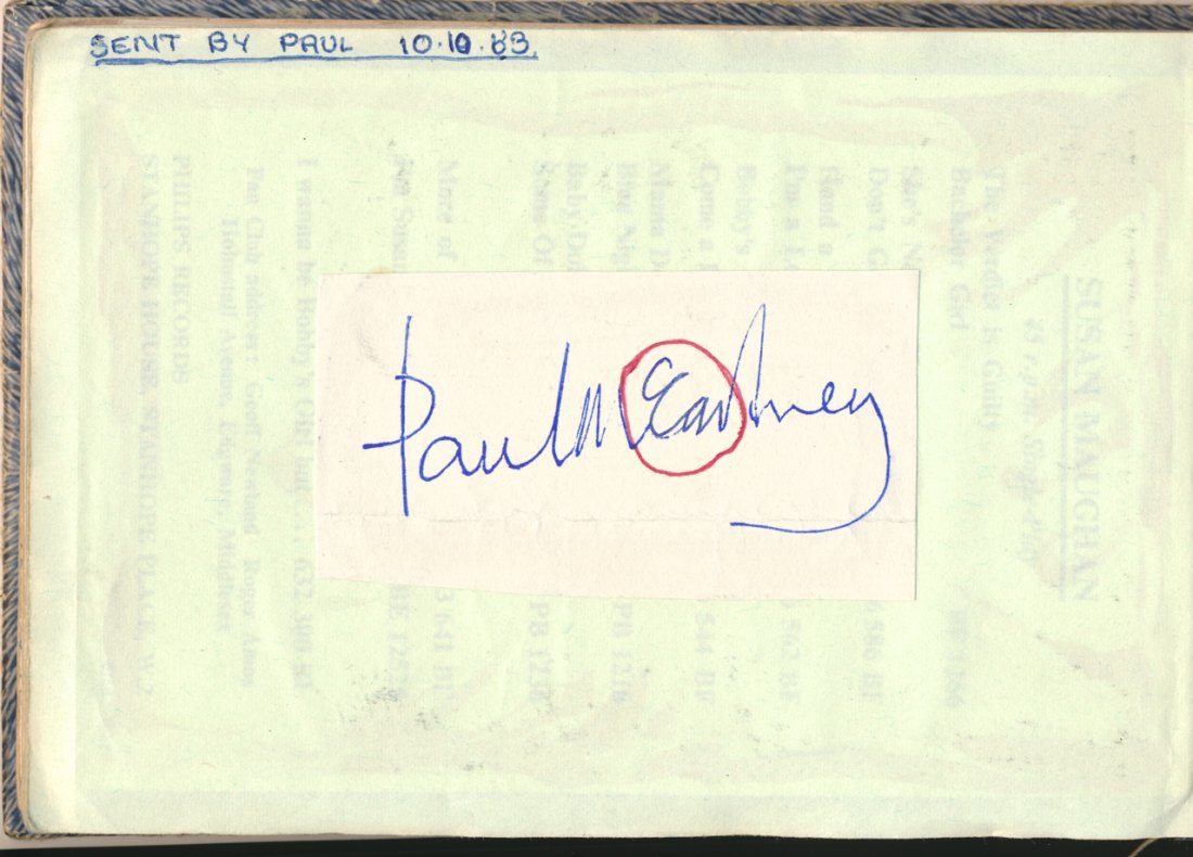 Paul McCartney Autograph - Feb 08, 2014 | Rock Legends LTD in United ...