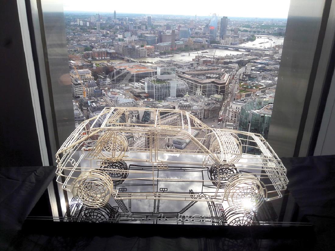 Lancia Delta Wireframe Sculpture by Benedict Radcliffe, 2017