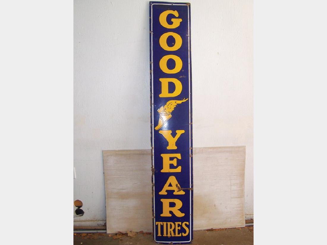 Goodyear Tires Vertical Porcelain Sign
