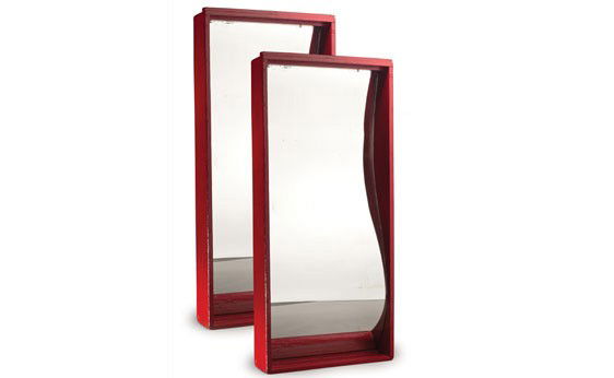 Two Vintage Carnival Funhouse Distortion Mirrors