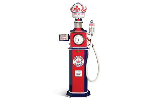 Red Crown Clockface Gas Pump