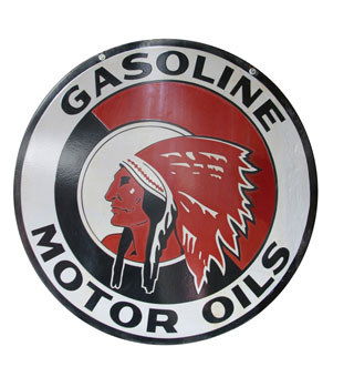 3334: RED INDIAN SIGN Original double-sided porcelain