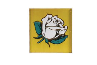 White Rose Sign Original Porcelain Double Sided