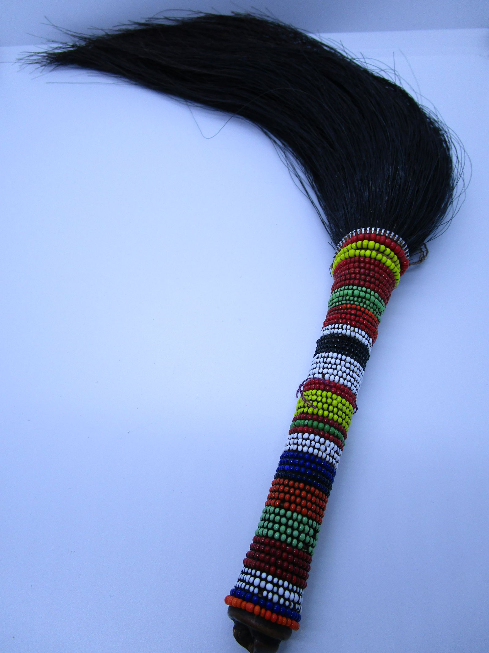Glass Beaded Horse Hair Fly Whip Native American
