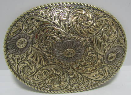 Vintage Sterling Silver And Gold Buckle Set By Soulages Reno, Nv