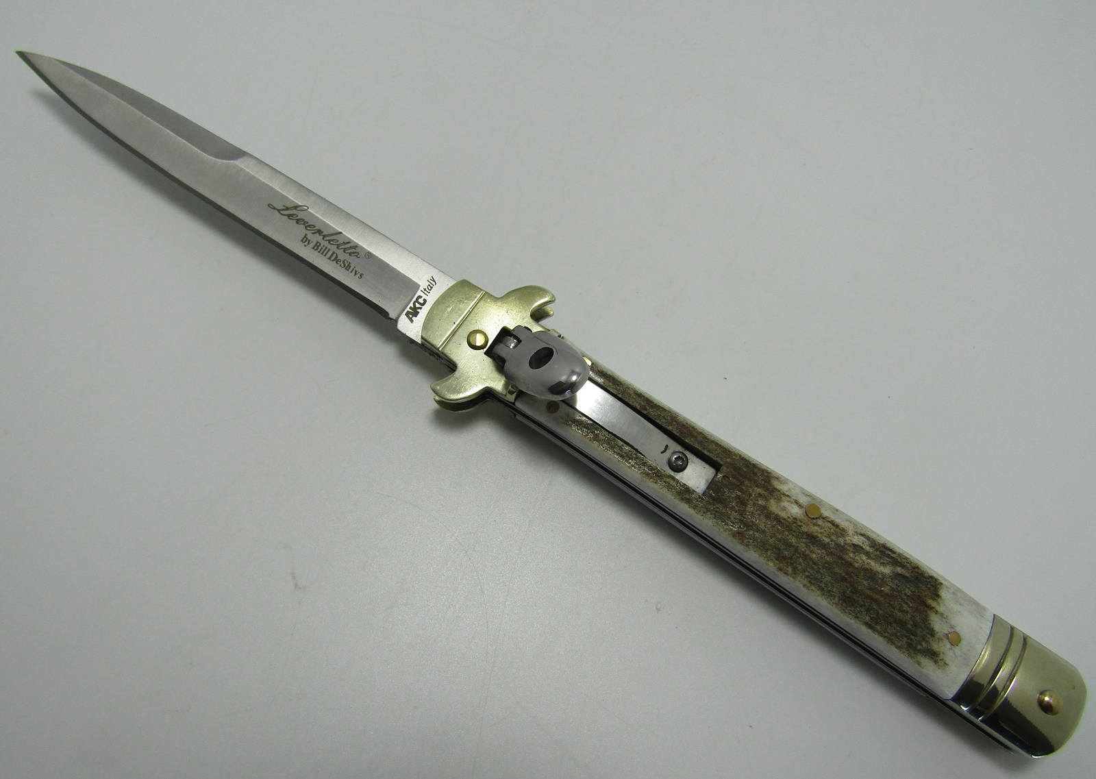 Large Switchblade Stag Leverletto Knife Auction