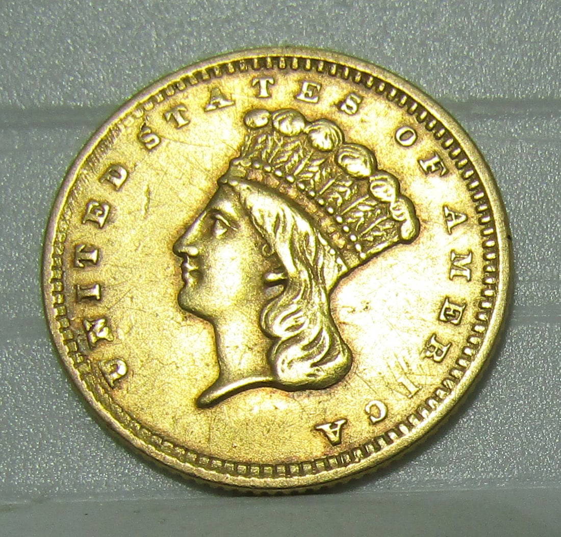 1856 Us Indian Princess 1 Dollar Gold Coin Auction