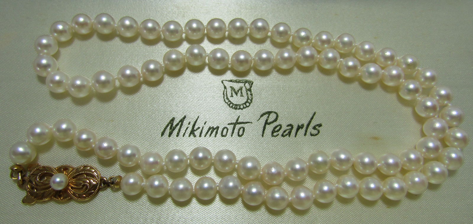 18' Mikimoto 6mm Akoya Pearl Necklace 18k Gold Auction