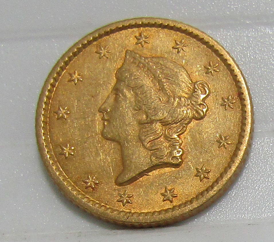 1853 Us 1 Dollar Gold Liberty Coin Auction