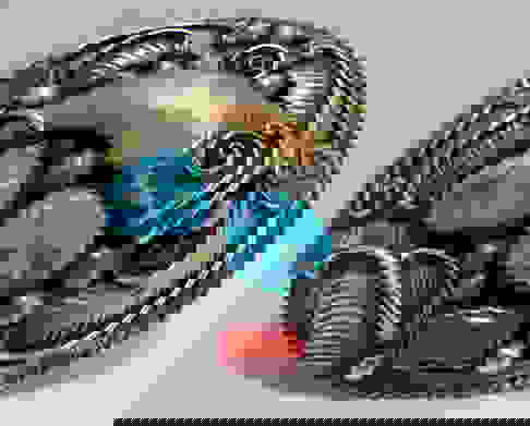 64gr Chee Bear Claw Turquoise Belt Buckle Sterling Auction