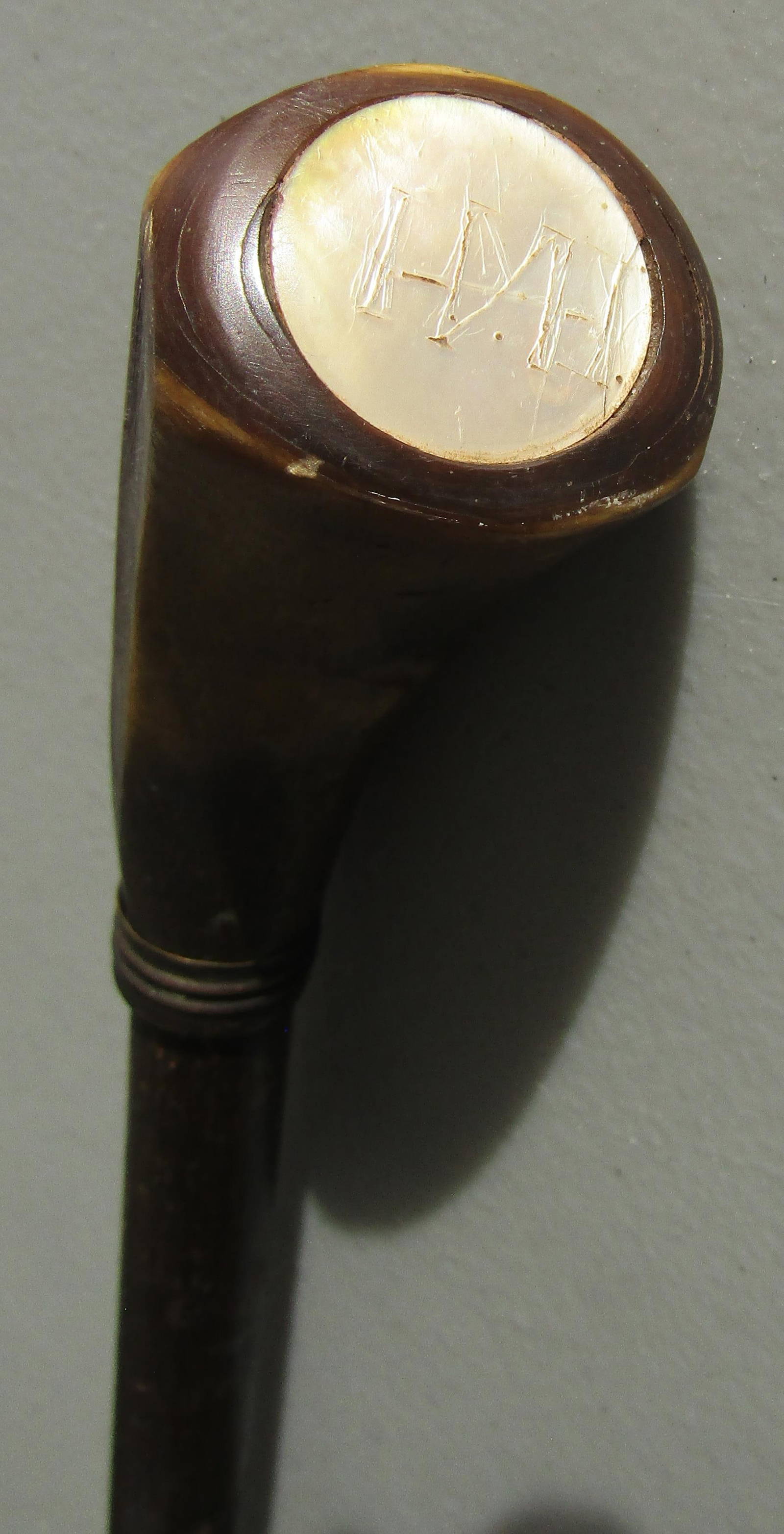 Antique Antler Mop Cane Walking Stick Auction