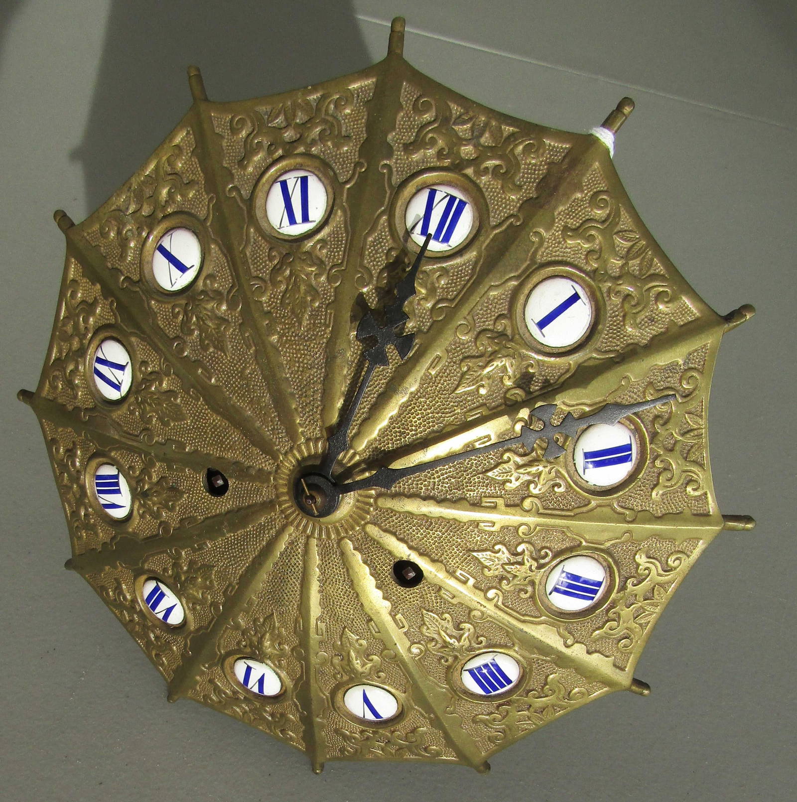 German 19th Century Umbrella Clock Novelty W Key Auction