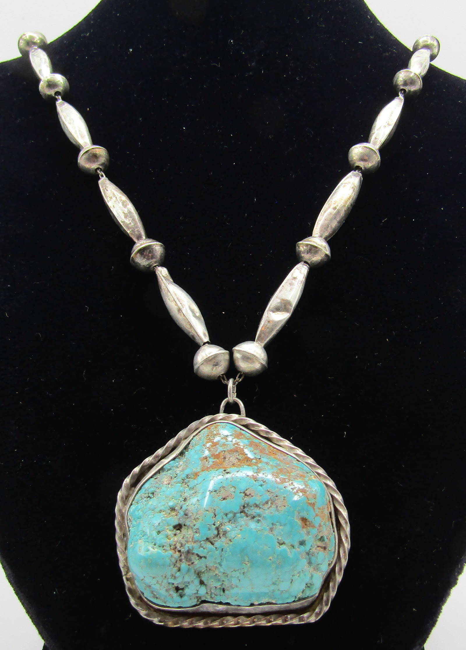 Radon" Waterweb Turquoise Necklace Sterling Silver Auction