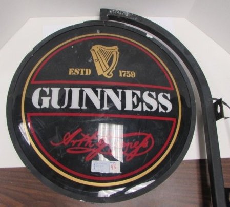 GUINNESS LIGHTED HANGING BEER SIGN