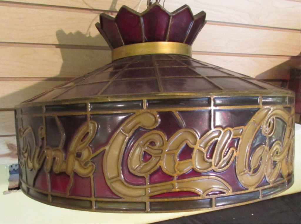 20" COCA COLA STAIN GLASS STYLE HANGING LAMP LIGHT