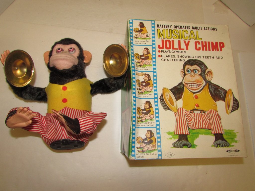 MUSICAL JOLLY MONKEY CHIMP TOY IN BOX