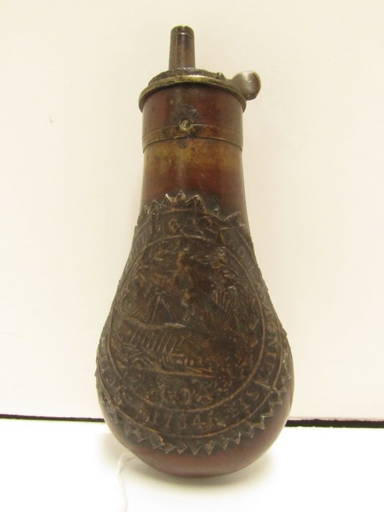 Powder Flask English 1784 Muzzleloader Gun Orig