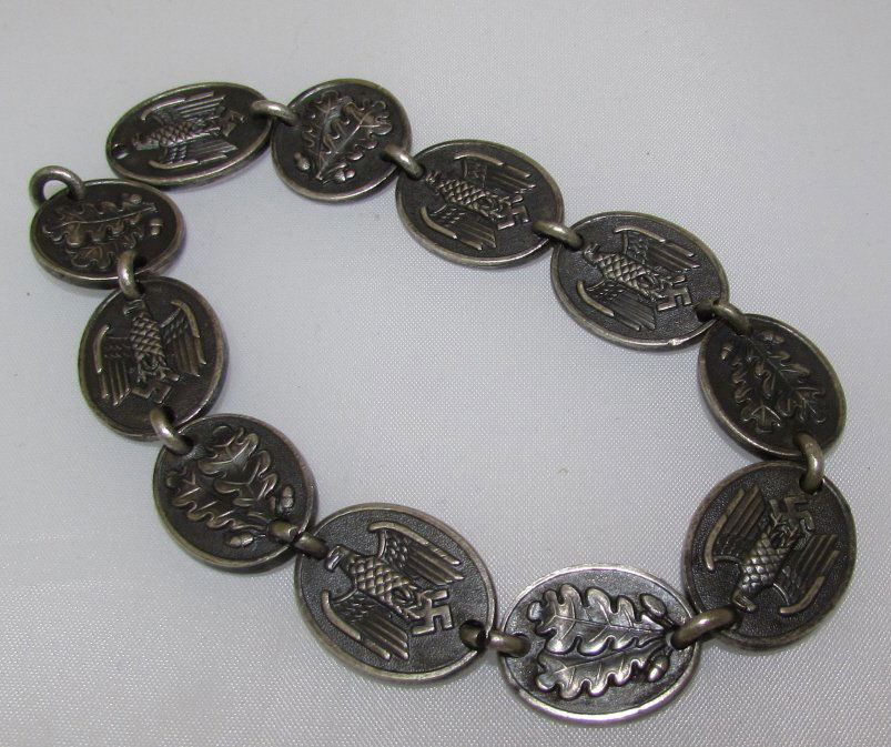 SILVER NAZI SWASTIKA CHAIN BRACELET KNIFE HANGER