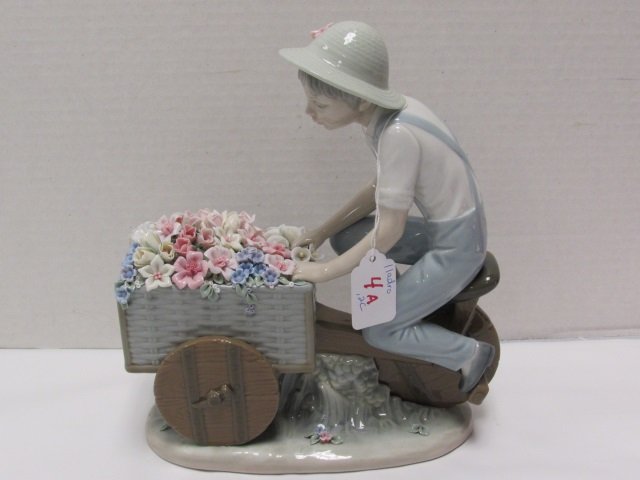 Lladro Boy On Bike Flower Peddler