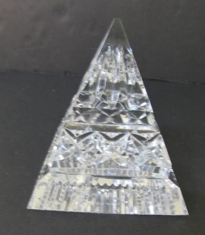 WATERFORD CRYSTAL PYRAMID PAPERWEIGHT W TAG