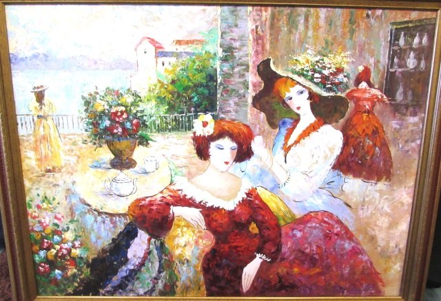 K BARNES OIL ON CANVAS PAINTING ART