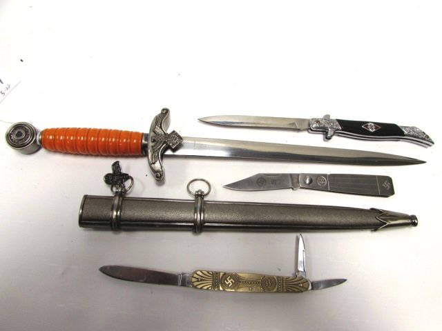 Nazi Pocket Knives Dagger Ss Folding Wwii