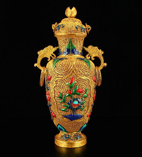 Sterling Gilded Wire Point Enamel To Make Silver Bottle