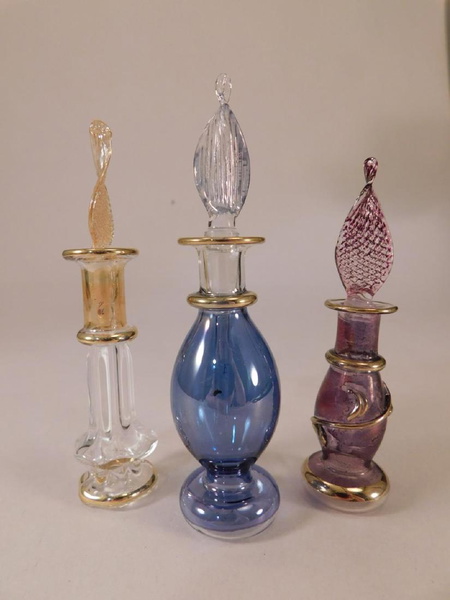 Hand Blown Glass Perfume Bottles With Dobbers