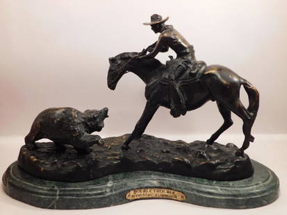 Frederic Remington Bronze Double Trouble