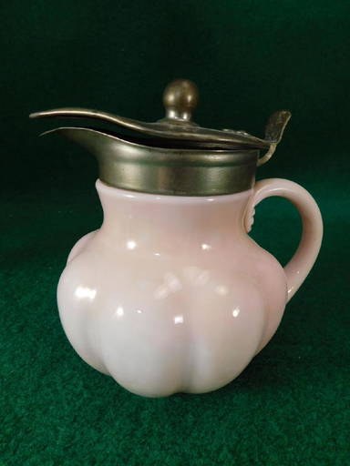 Eapg Opaque Pink Syrup Pitcher 1800's Victorian Glass