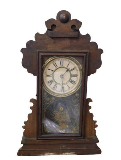 Wooden Mantel Clock Vintage Antique