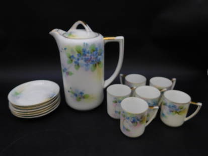 Hand Painted Nippon Porcelain Chocolate Set