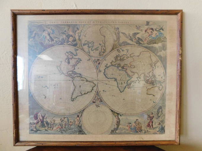 FRAMED JOAN BLAEU WORLD MAP VINTAGE ANTIQUE (#056046) on Jan 01, 2023 ...