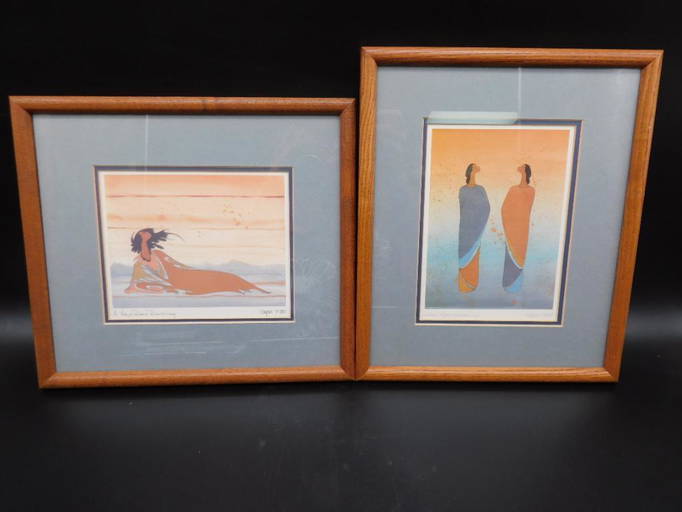 Maxine Noel Framed Artwork Vintage Antique