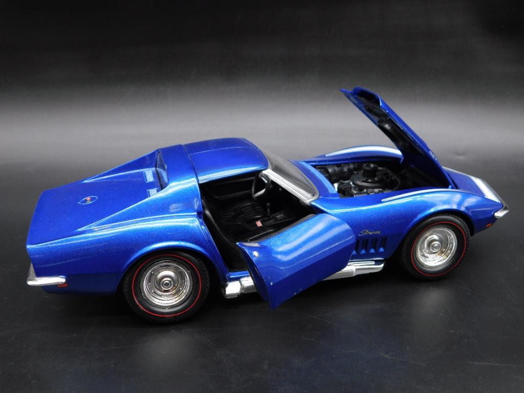 1969 Corvette Coupe Zl1 427 Metal Die Cast Car Blue 1/18 Scale
