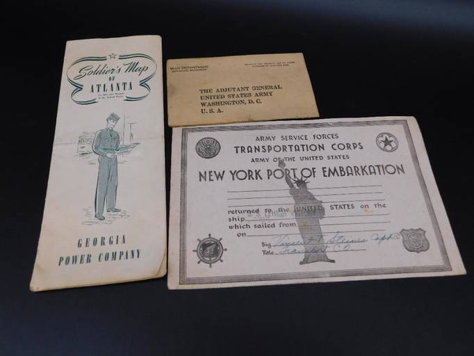 Soldiers Map, Port Of Embarkation Certificate, And Envelope Ephemera ...