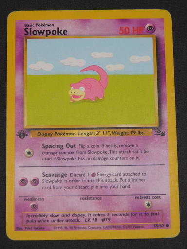 First Edition Slowpoke Misprint Card Pokemon Illustrator Name ...