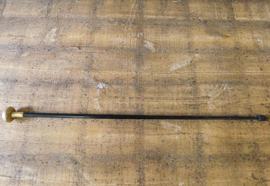 Bridges Walking Stick Cane With Brass Knob Vintage Antique Auction