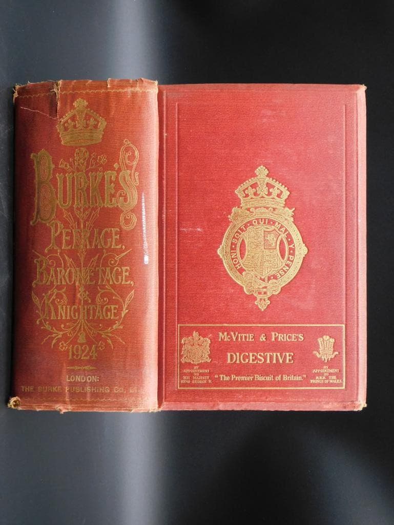 1924 Burkes Peerage And Baronetage Book Vintage Antique Auction