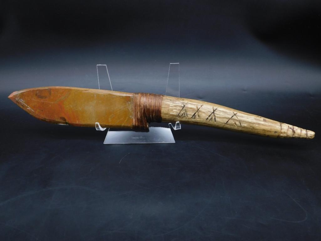 Antler And Stone Knife Native American Artifact Vintage Antique Auction