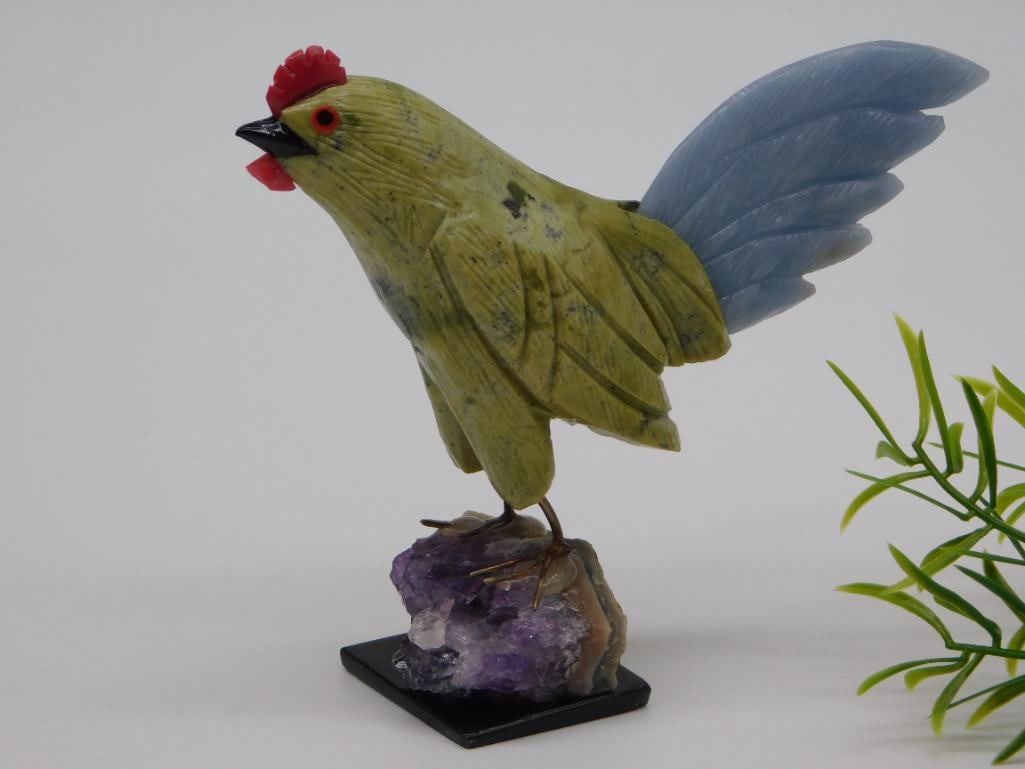 Stone Bird Statue Rock Stone Lapidary Specimen Auction