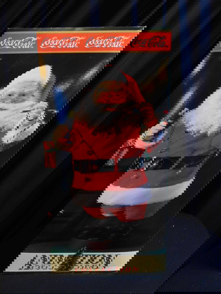 Coca-cola Animated Santa With Backdrop Auction