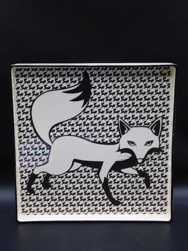 Fox Serving Tray Vintage Antique