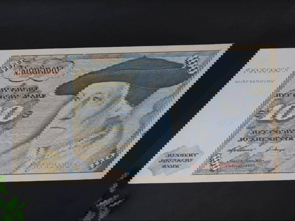German 100 Deutsche Mark Banknote With Unique Serial Number Auction